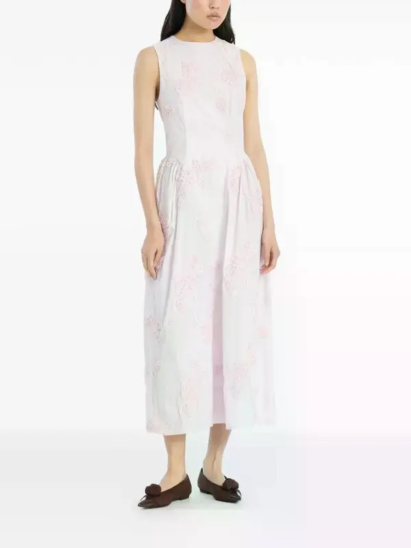 ROTATE BY BIRGER CHRISTENSEN Sleeveless Embroidered Midi Dress - Pink