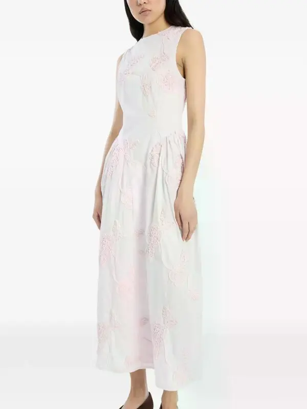 ROTATE BY BIRGER CHRISTENSEN Sleeveless Embroidered Midi Dress - Pink