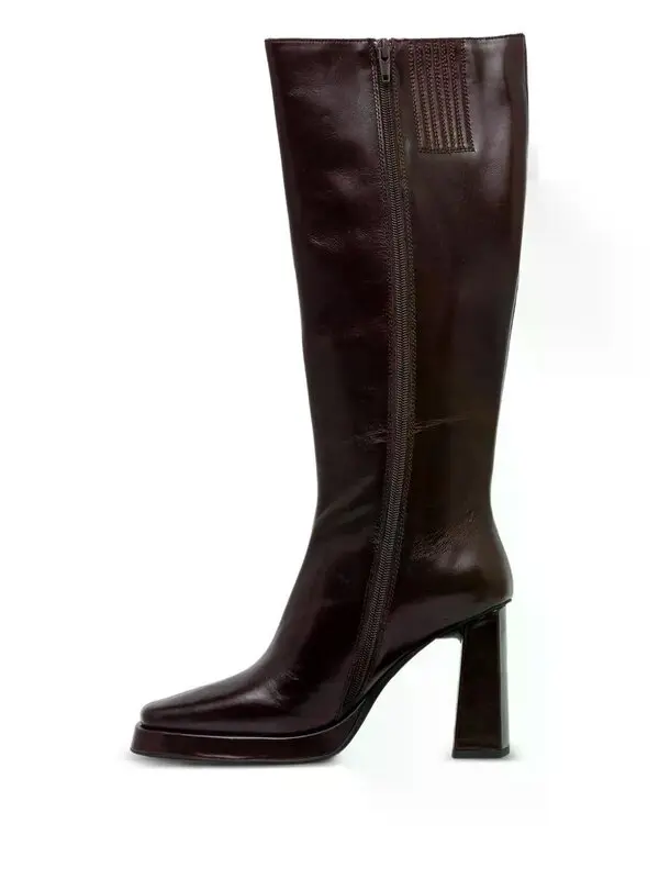 Jeffrey Campbell Maximal-3 Square-toe Heeled Knee-high Boots