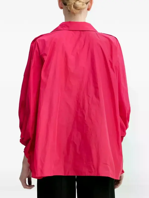 MMC STUDIO Balloon-sleeve V-neck Top - Pink