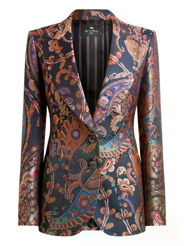 Etro Jacquard Floral-paisley Blazer - Blue