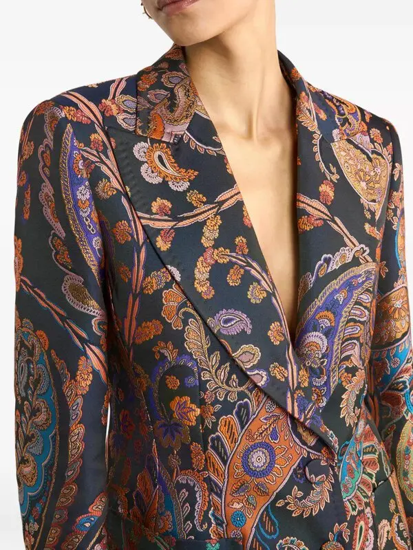 Etro Jacquard Floral-paisley Blazer - Blue