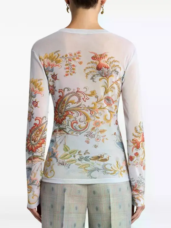 Etro Flora Fauna-motif Top - White