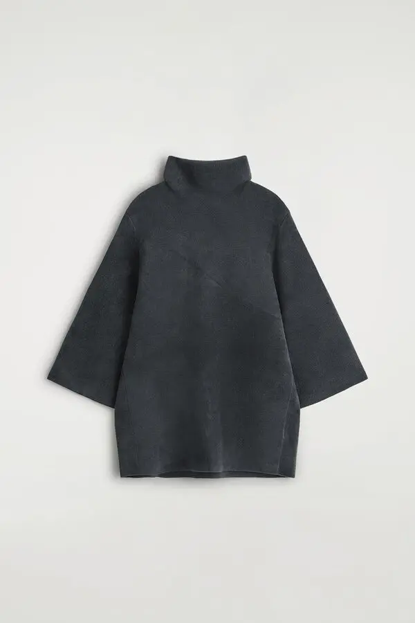 Cos Chenille-knit Mock-neck Sweater - Gray