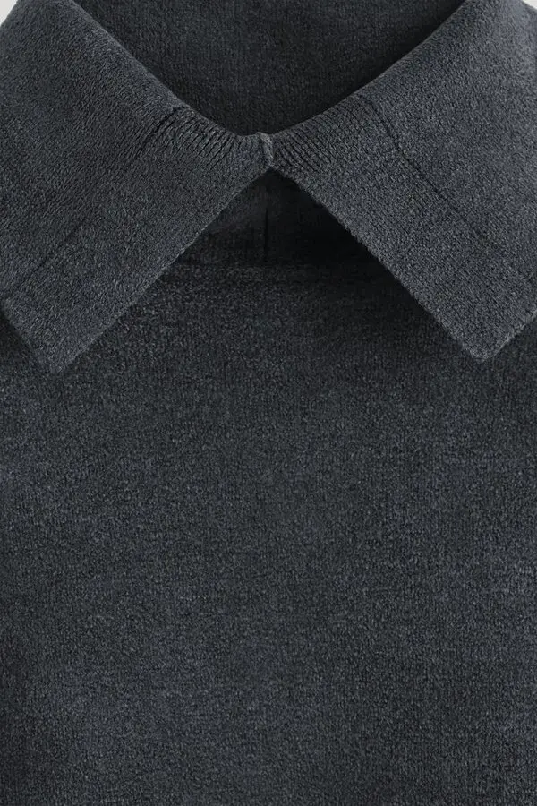 Cos Chenille-knit Mock-neck Jumper - Gray