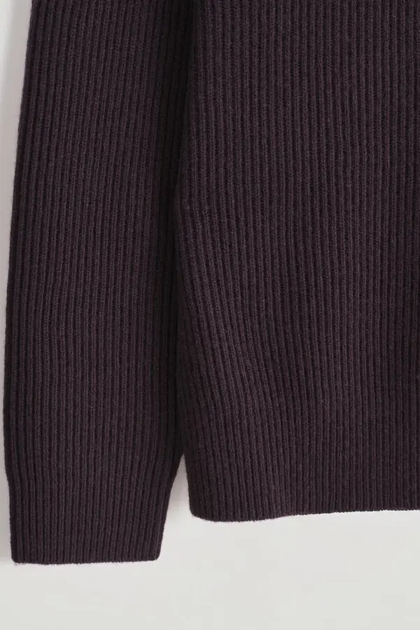 Cos Ribbed Wool Mock-neck Sweater - Red