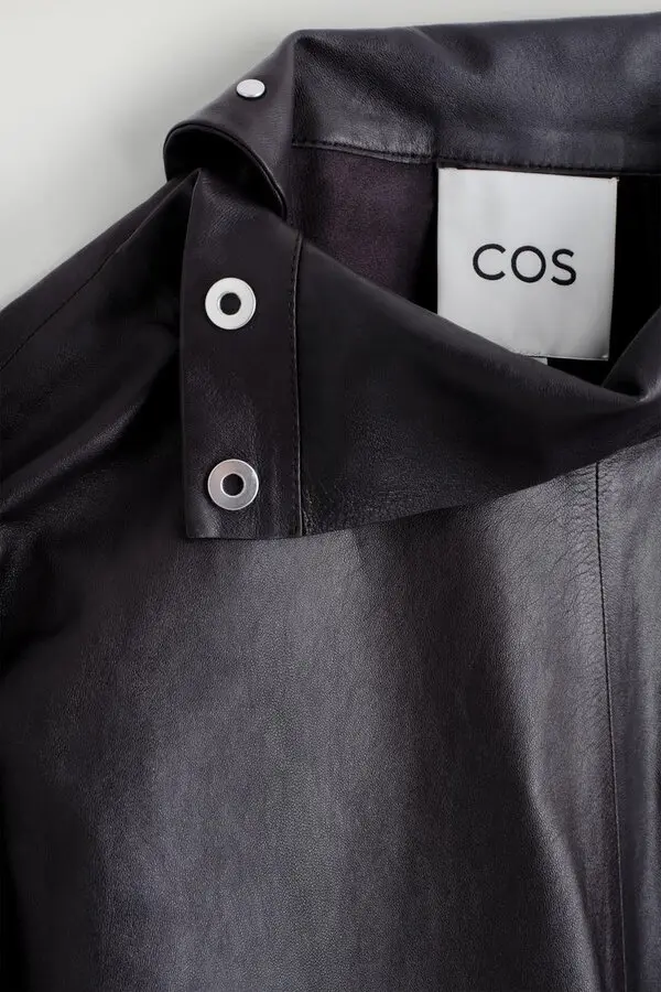 Cos Leather Mock-neck Top