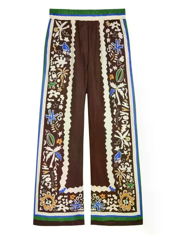 ALEMAIS Maroc Printed Trousers - Brown