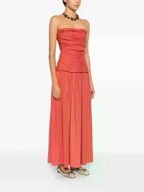 slim fit dress slacks Classy Dream Red Bandeau Bow Skirt Midi Dress main image 1