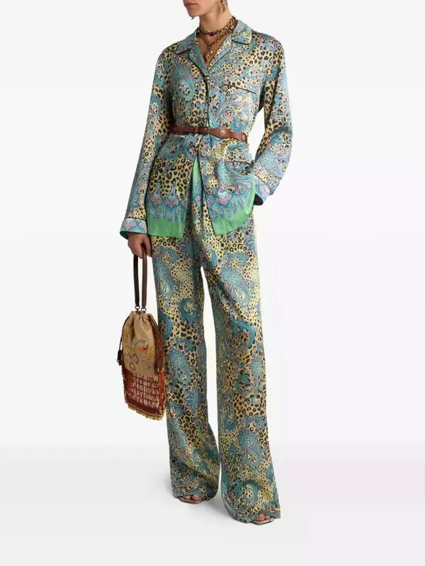 Etro Wide-leg Paisley And Animal Print Trousers