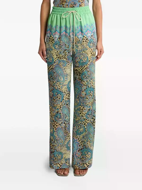 Etro Wide-leg Paisley And Animal Print Trousers