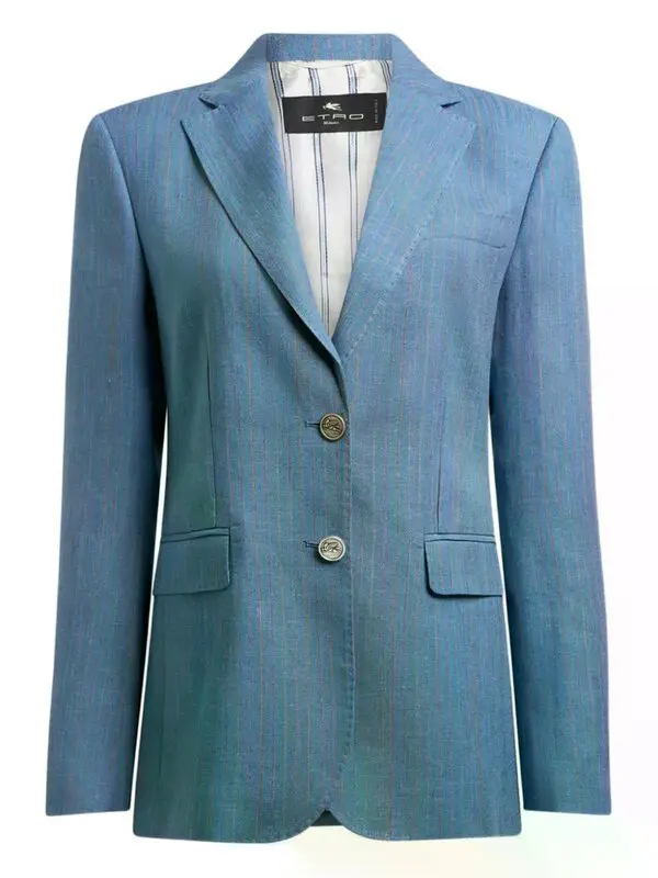 Etro Pegaso Button Striped Single-breasted Blazer