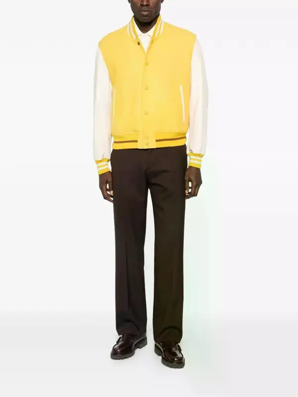 TOM FORD Striped-trim Buttoned Jacket - Yellow