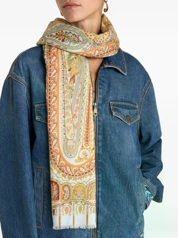 Etro Floral-motif Scarf - Neutrals