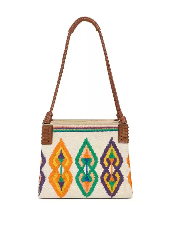 Etro Small Canvas Libra Tote Bag With Embroidery - Neutrals