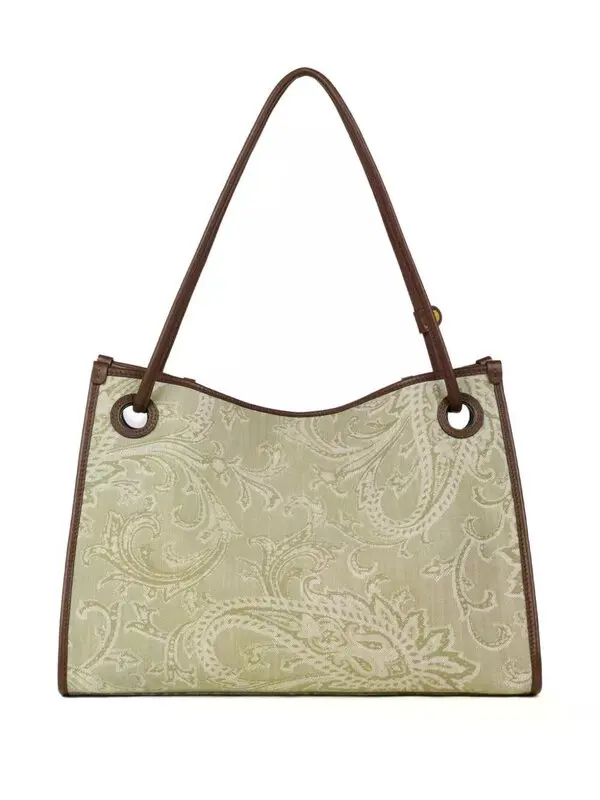 Etro Medium Jacquard Denim Tote Bag - Green