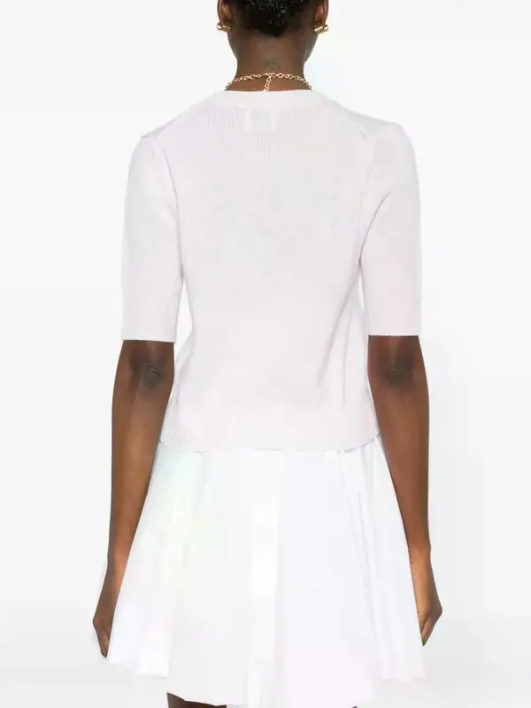 ALLUDE Button Short-sleeve Cardigan - Pink
