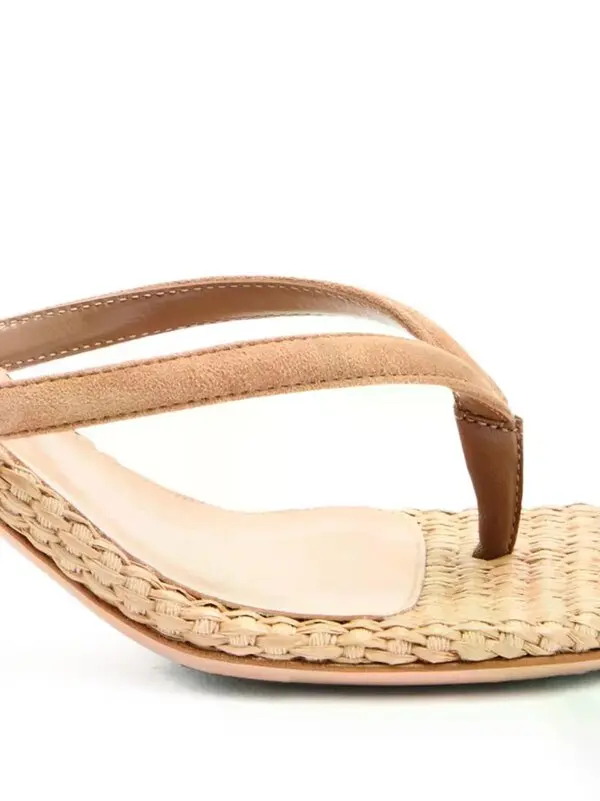 GIANVITO ROSSI Calypso Raffia Thong Sandals