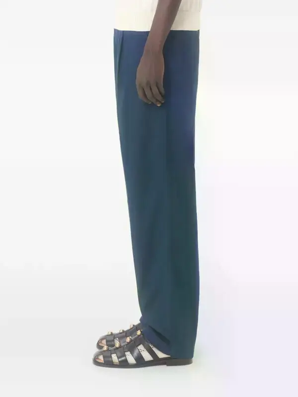 Valentino Garavani Vlogo Signature Cotton Trousers - Blue