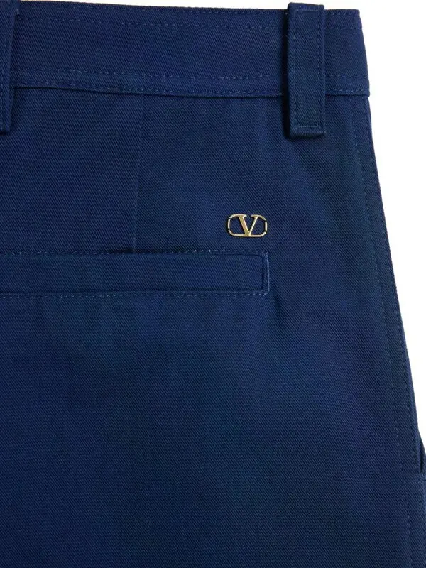 Valentino Garavani Vlogo Signature Cotton Trousers - Blue