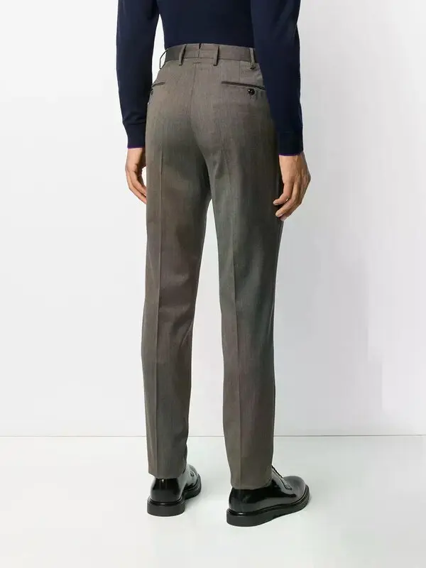 PT TORINO Tapered Tailored Trousers - Brown