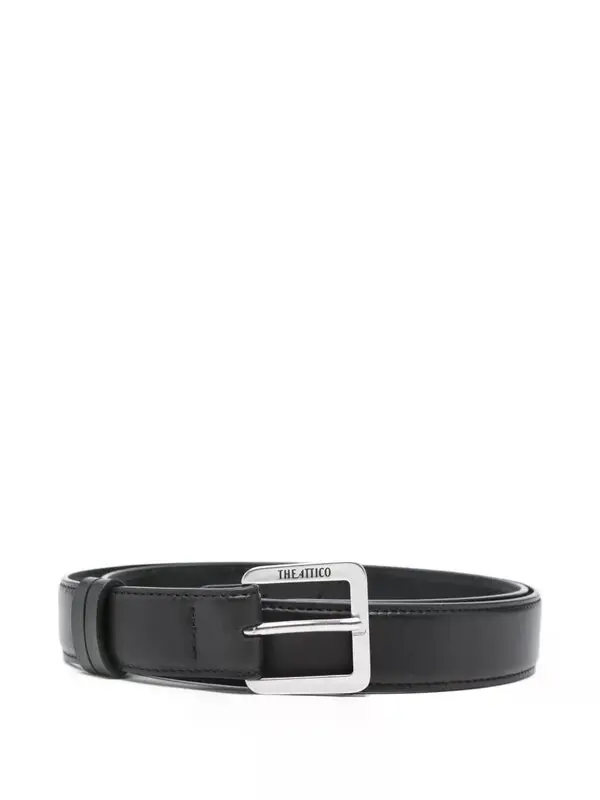 Attico Logo Leather Belt - Black
