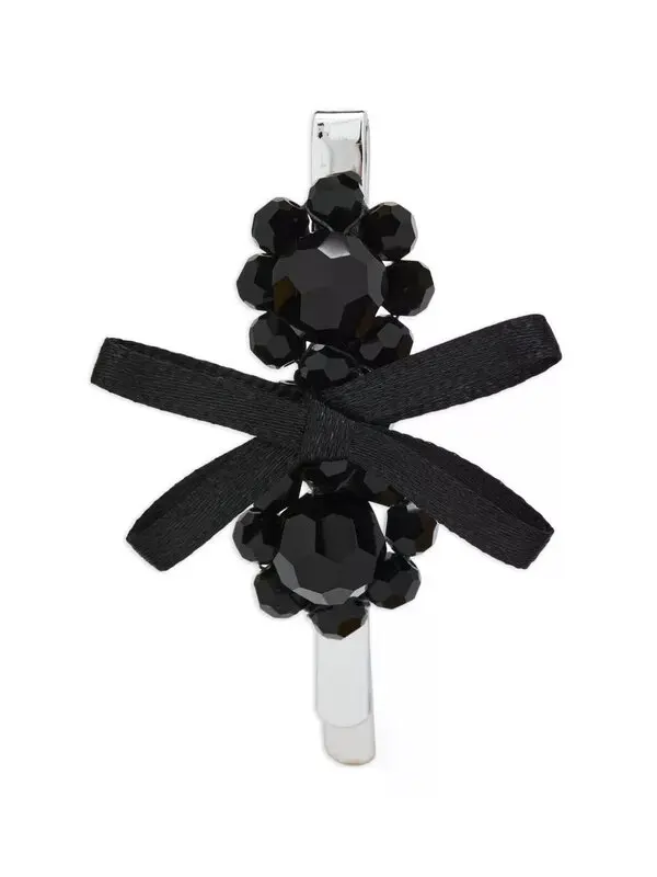 Simone Rocha Beaded Bow Hair Clip - Black