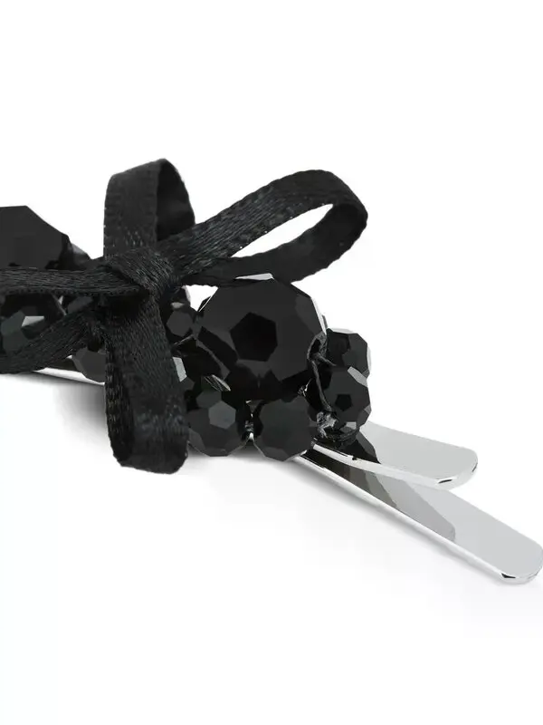 Simone Rocha Beaded Bow Hair Clip - Black