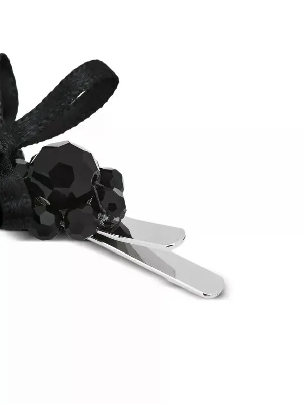 Simone Rocha Beaded Bow Hair Clip - Black