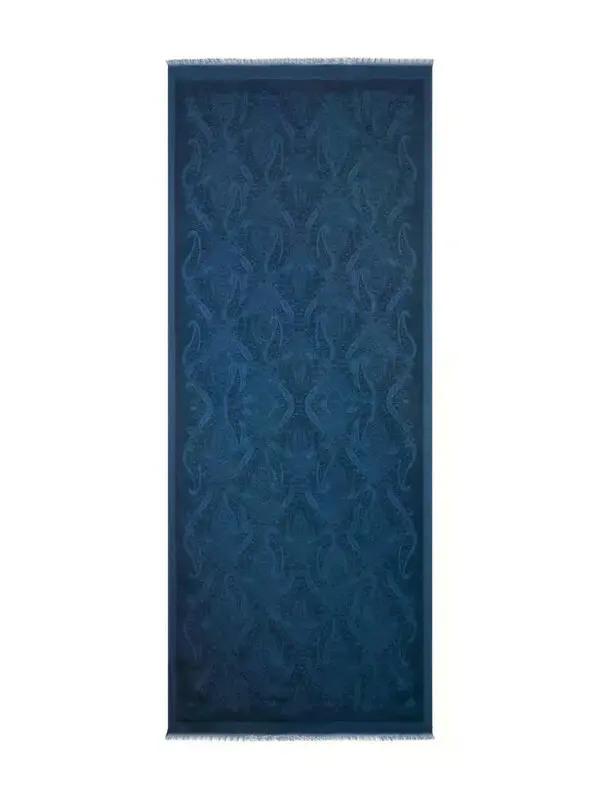 Etro Jacquard Paisley-motif Scarf - Blue