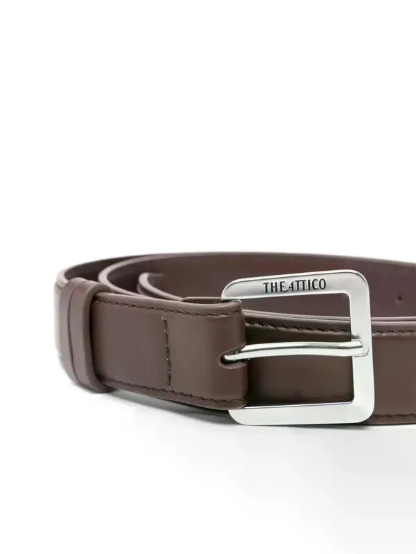 Attico Logo Buckle Leather Belt