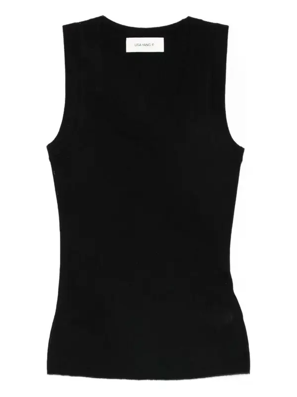 LISA YANG Ina Ribbed Top - Black