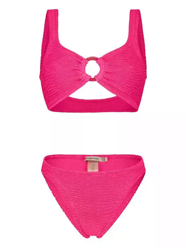 PARAMIDONNA Irina Textured Ring-detail Bikini - Pink