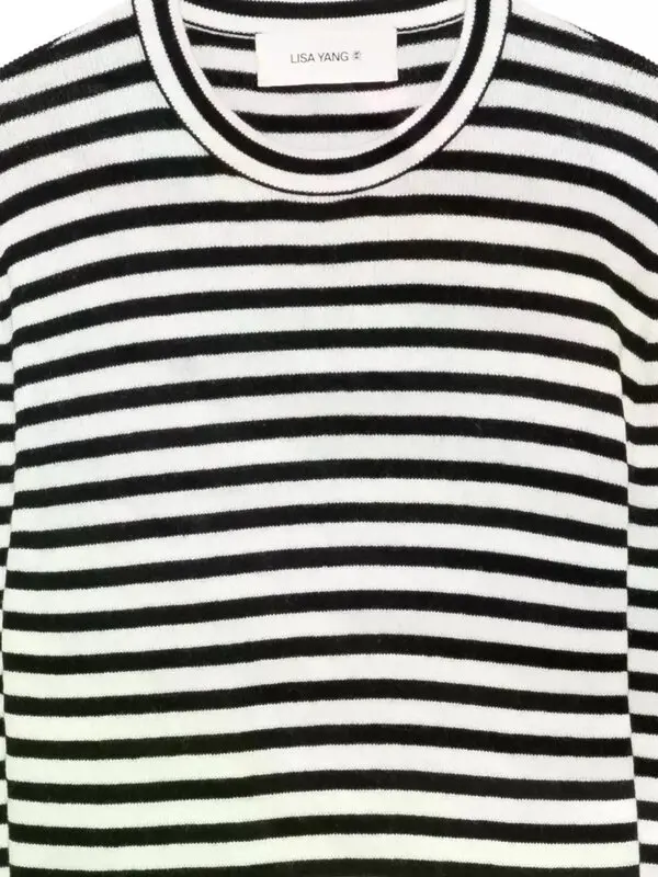 LISA YANG Striped Crew-neck Top