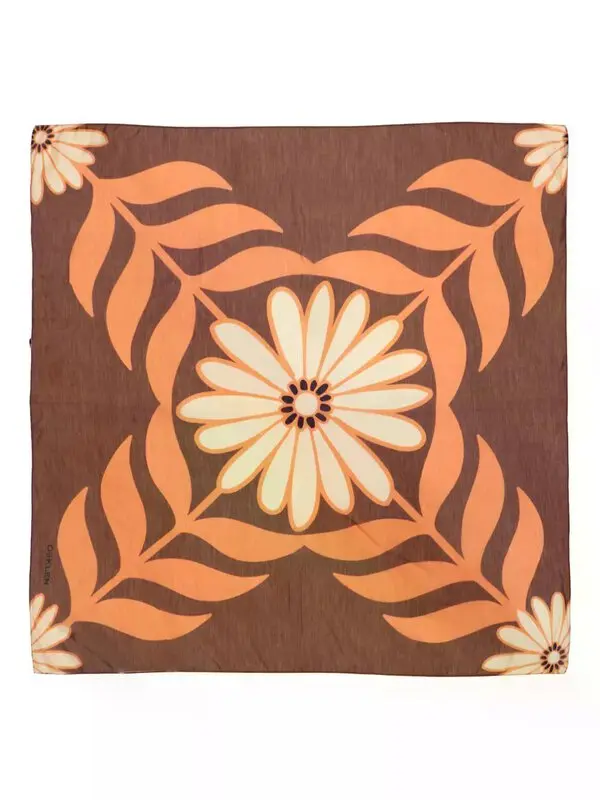 OSKLEN Daisy-floral Scarf - Brown