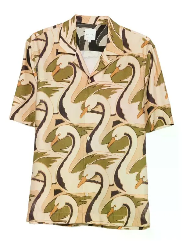 Paul Smith Swan-print Shirt - Neutrals