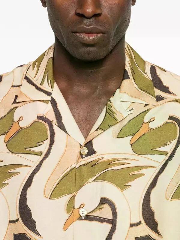 Paul Smith Swan-print Shirt - Neutrals