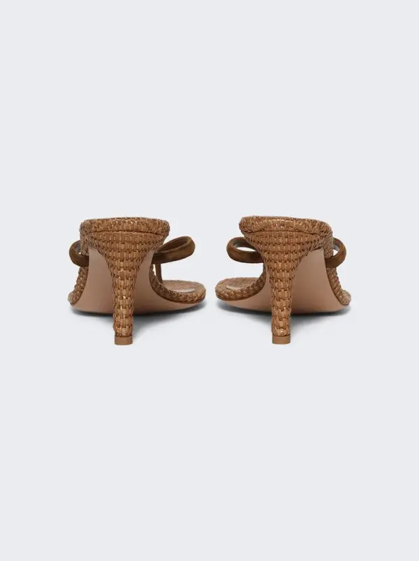 GIANVITO ROSSI Raffia And Suede Calypso Sandals - Brown
