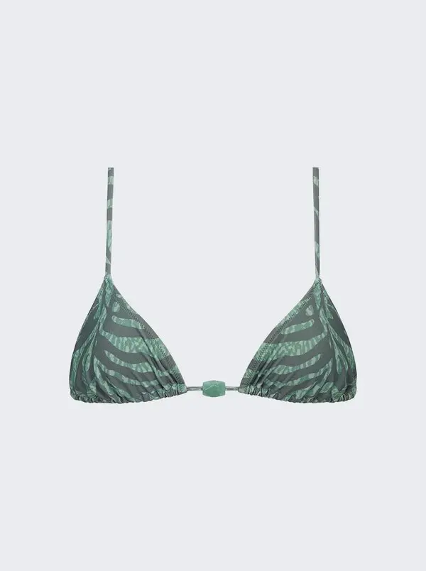 TROPIC OF C Equator Zebra Printed Bikini Top - Green