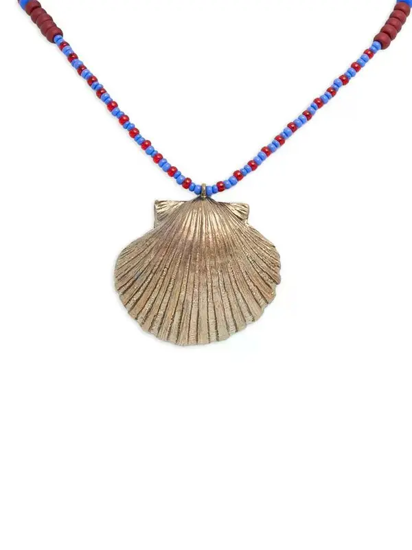 FORTE_FORTE Shell-pendant Beaded Necklace