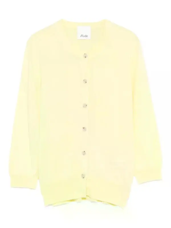 ALLUDE Buttoned Cardigan - Yellow