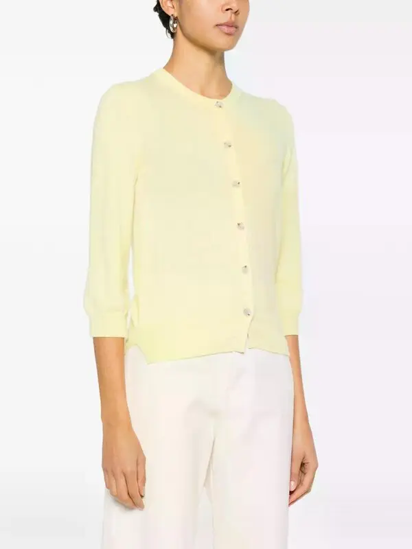 ALLUDE Buttoned Cardigan - Yellow