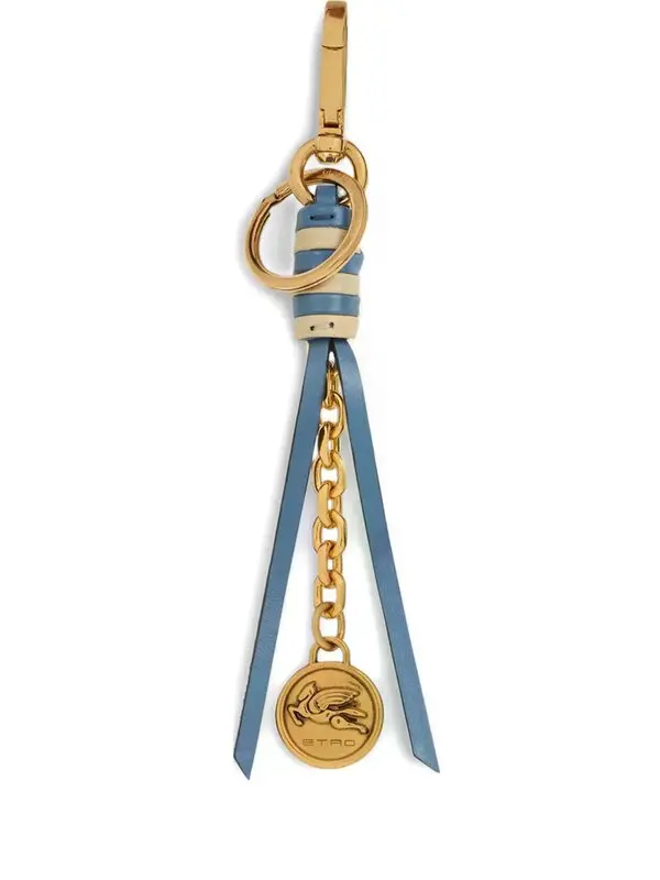 Etro Leather Bag Charm - Blue