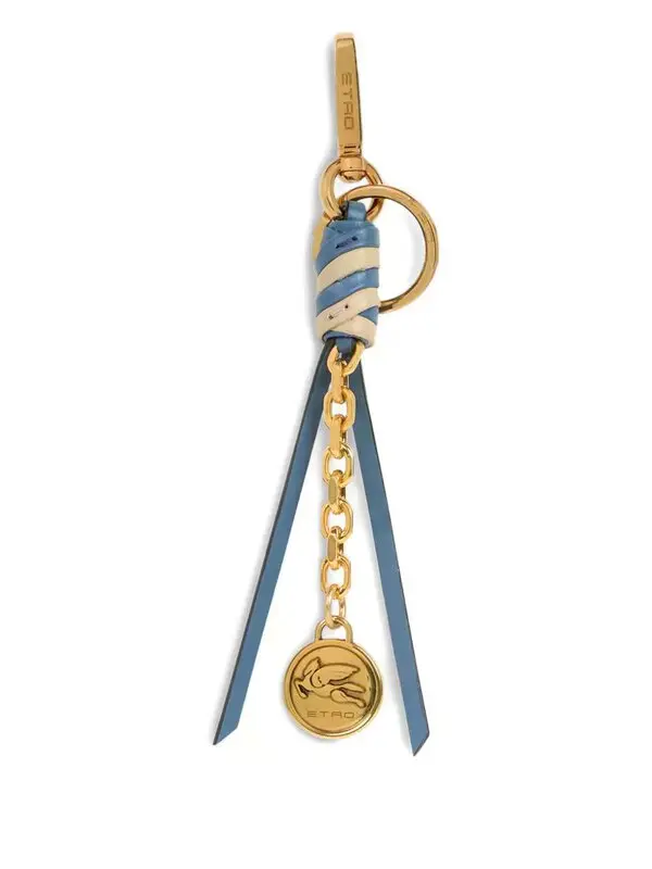 Etro Leather Bag Charm - Blue