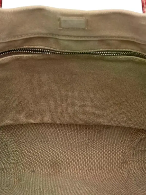 Prada Cinghiale Trimmed Canapa Tote Bag - Brown