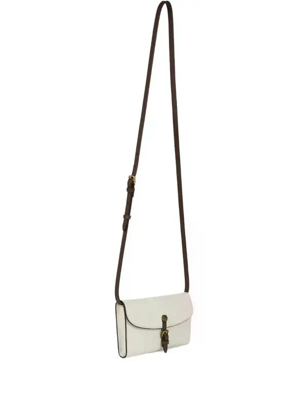 Etro Two-tone Leather Wallet With Shoulder Strap - Neutrals