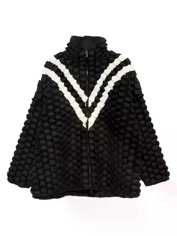 RAXXY Stripe-detail Textured Jacket
