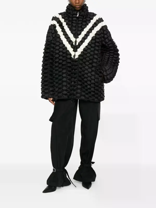 RAXXY Stripe-detail Textured Jacket