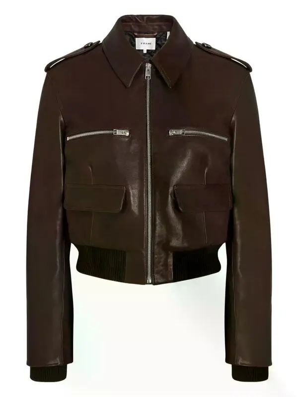FRAME Zip-pocket Leather Jacket
