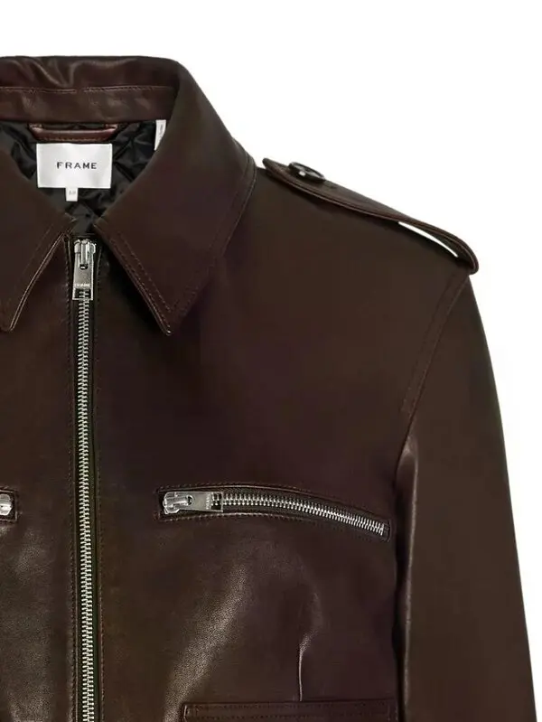 FRAME Zip-pocket Leather Jacket